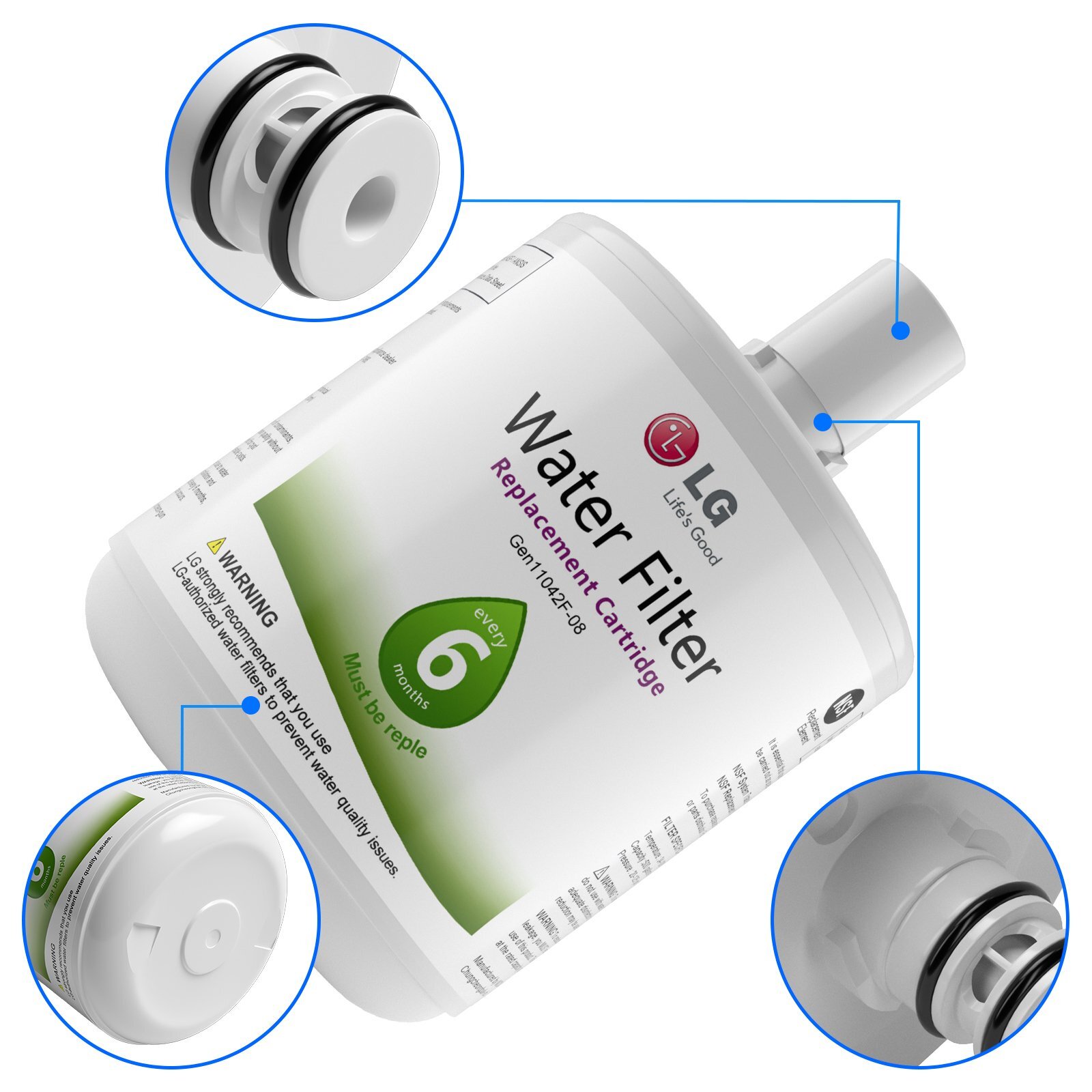 4 Pack LG LT500P Refrigerator Water Filter for 5231JA2002A Kenmore 9890 ...