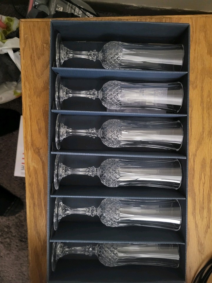 New Longchamp Crystal D'Arques France Sherry Glass 24% Lead Crystal Set ...