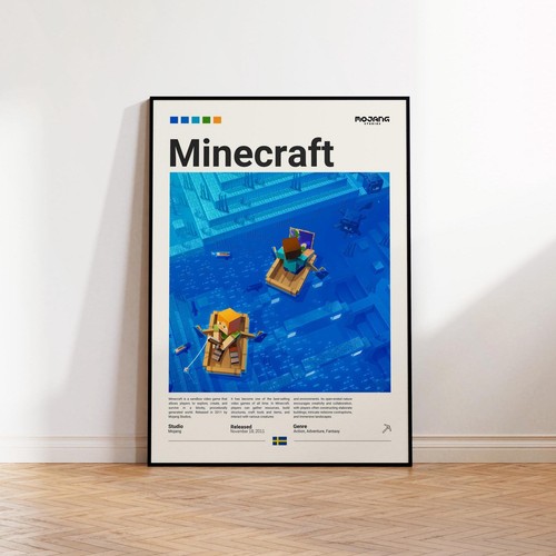 Minecraft Building Blueprint Poster – Gamer Gift Wall Print | eBay