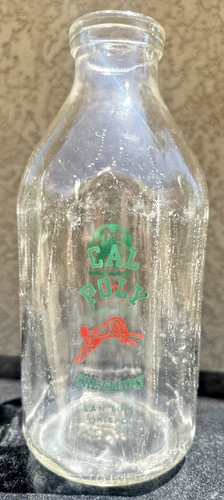 Vintage Cal Poly Creamery Half Gallon Milk Bottle San Luis Obispo, CA ...
