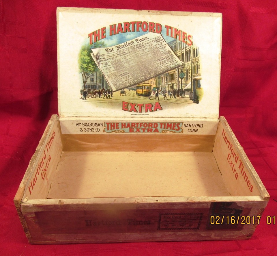 c1890 Hartford Times Cigar Box -- Connecticut Newspaper EX EX RARE ...