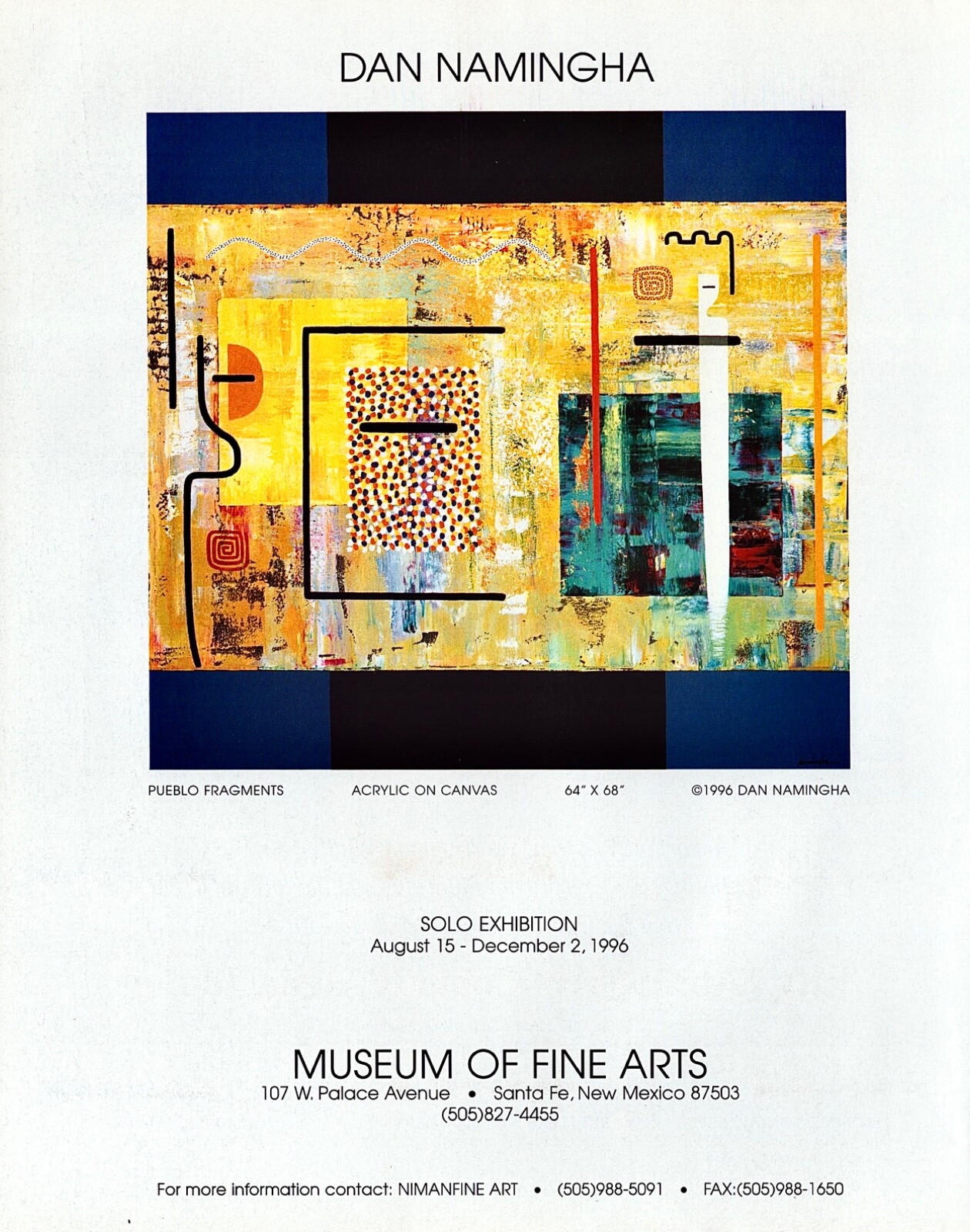 DAN NAMINGHA Art Gallery Exhibit ~ VINTAGE PRINT AD ~ 1996 | eBay