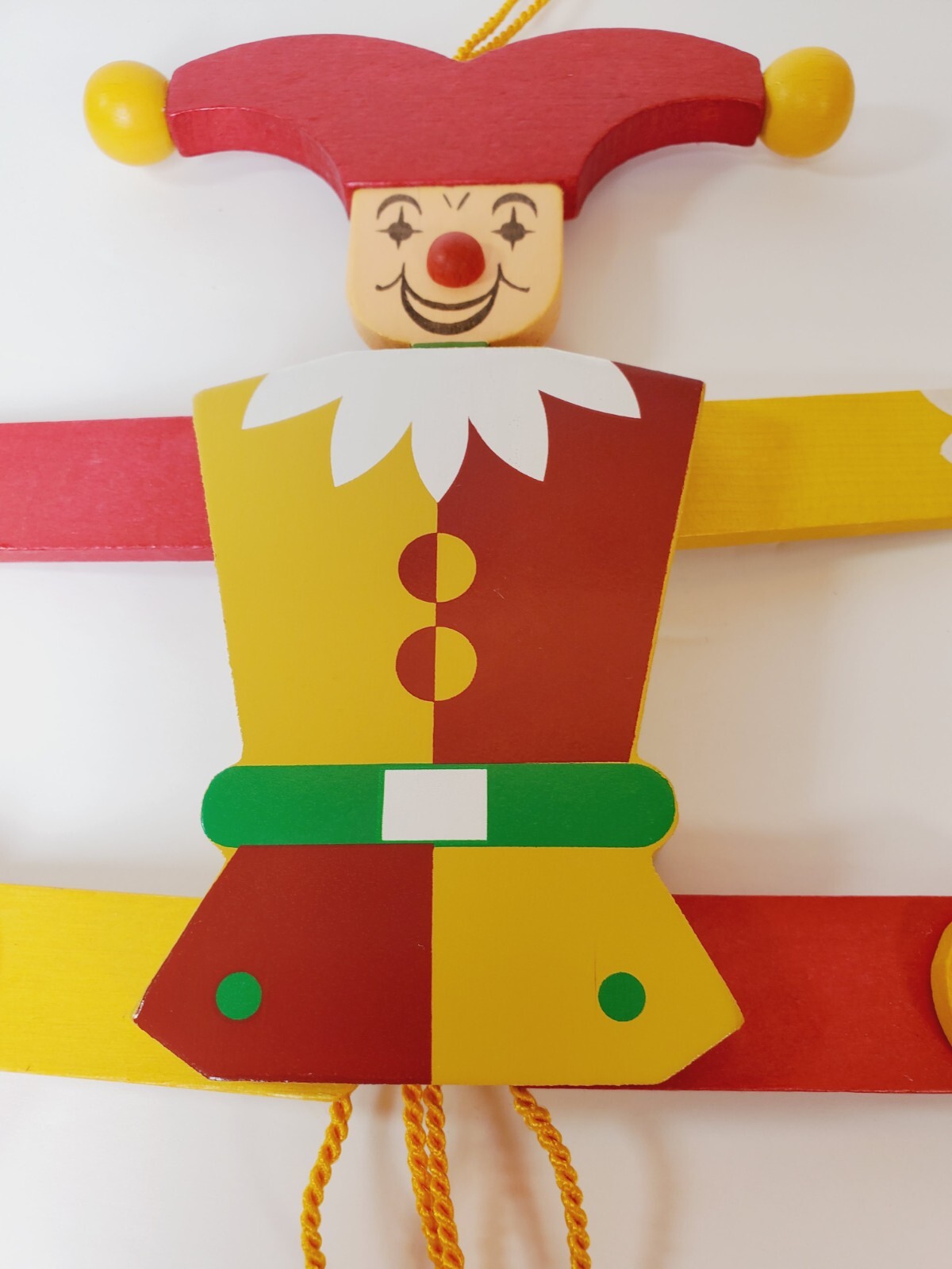 Echte Erzgebirgische Handarbeit Germany Wooden Clown Jester Pull String ...