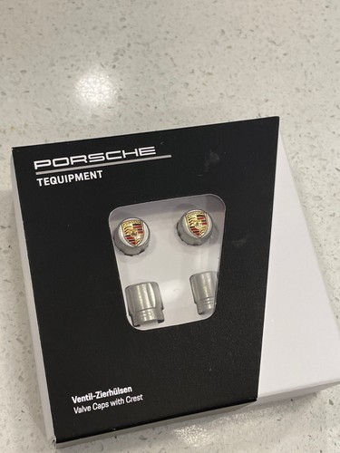 Genuine Porsche Crested Silver Tyre Valve Caps Set 4 Pcs 99104460269 ...
