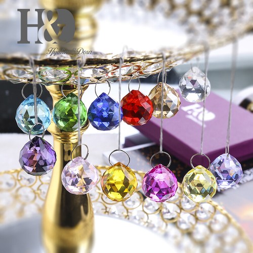 24pcs 12Mixed Colors Crystal Chandelier Light Ball Suncatcher Drops ...