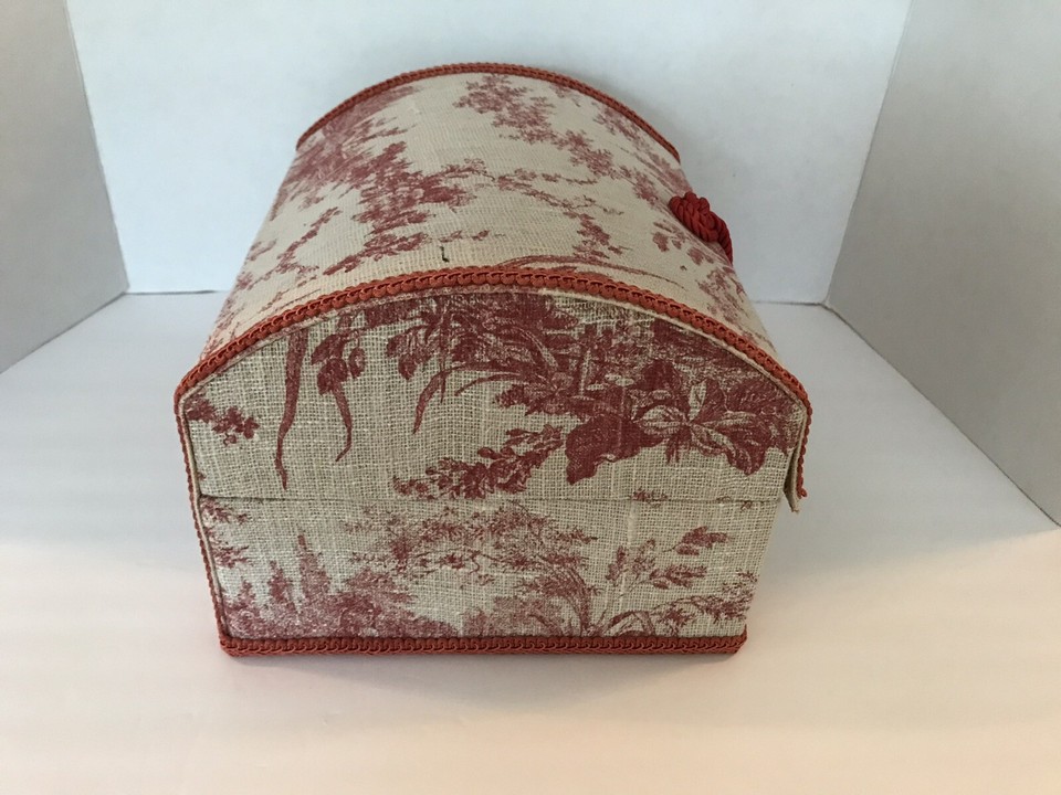 FABRIC COVERED LETTER/KEEPSAKE OR JEWELRY BOX DOME/CATHERAL TOP LINED ...