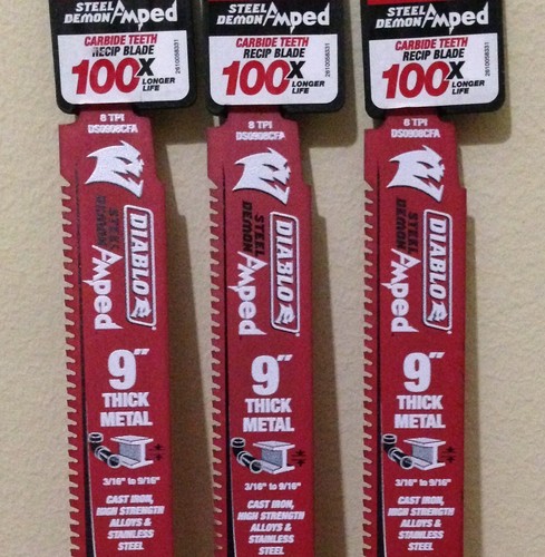 DIABLO 9" Steel Demon Amped Carbide 100X Thick Metal Saw Blades sawsall ...