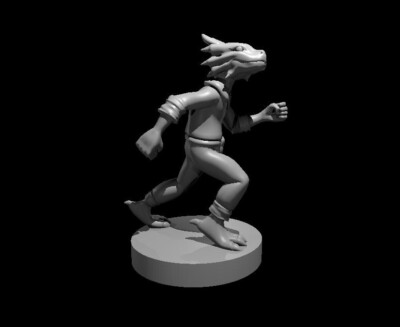Dragonborn Male Child Running Commoner NPC 28mm Scale DND D&D Tabletop ...
