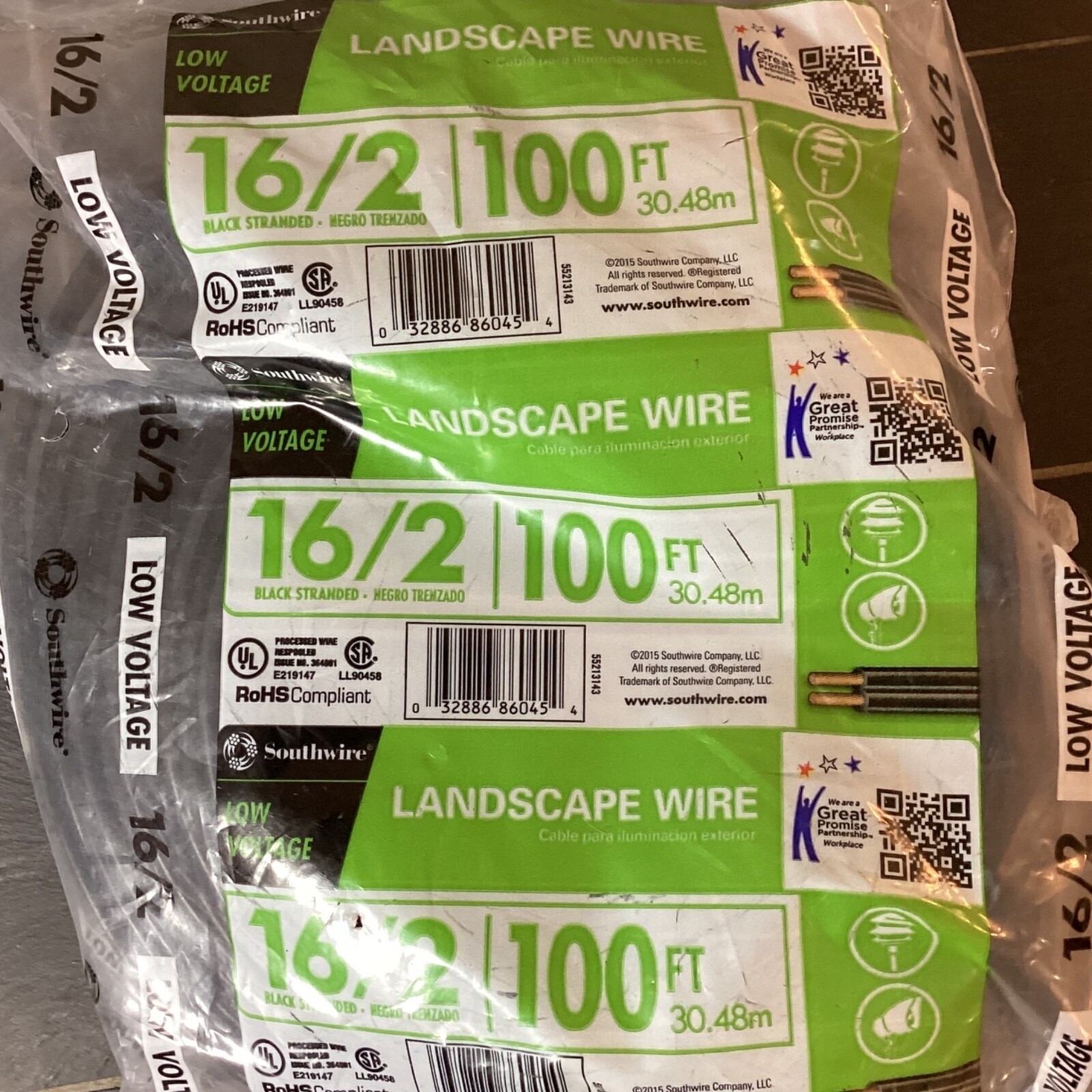 Southwire 100’ 16/2 - Electrical Landscape Lighting Wire - Low Voltage ...