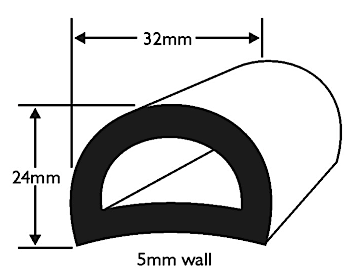 Boat D Fender Rubbing Strake 32mm Base Black PVC 15 Metre Roll | eBay UK