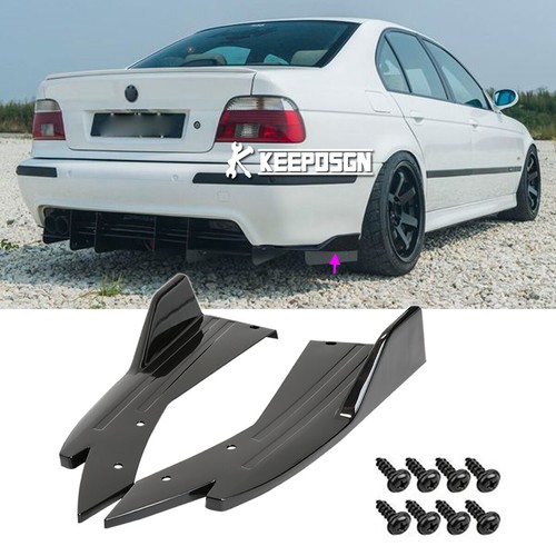 For M5 E39 M3 E46 E90 E92 328i Gloss Rear Bumper Diffuser Splitter Side ...