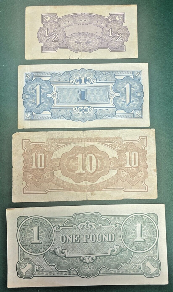 Oceania WW2 Japanese Invasion Money (JIM) 1942 Set of 4 - Pick #'s 1, 2 ...