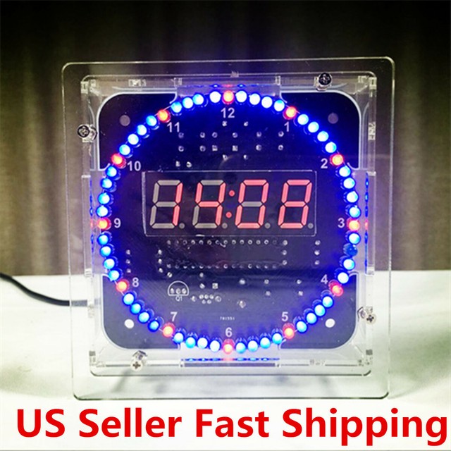 DIY PCB Circuit Board Digital LED Electronic Clock Alarm Kits 6 Digit ...