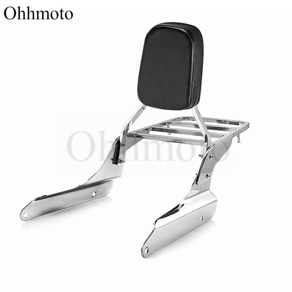 Rear Backrest Sissy Bar & Luggage Rack For Honda Shadow VLX600 VT600 ...