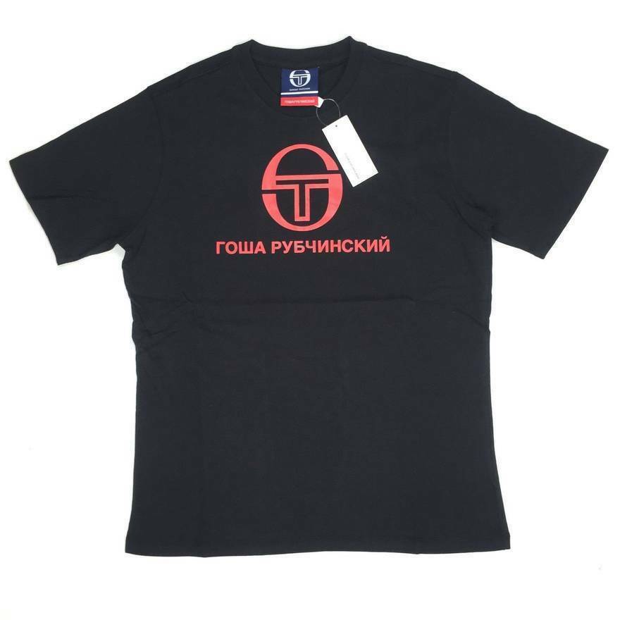 GOSHA RUBCHINSKIY × SERGIO TACCHINI black logo t-shirt Size GOSHA RUBCHINSKIY × SERGIO TACCHINI black logo t-shirt Size
