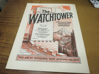 The WATCHTOWER Jehovah's Witness Journal June 1 1968 | eBay