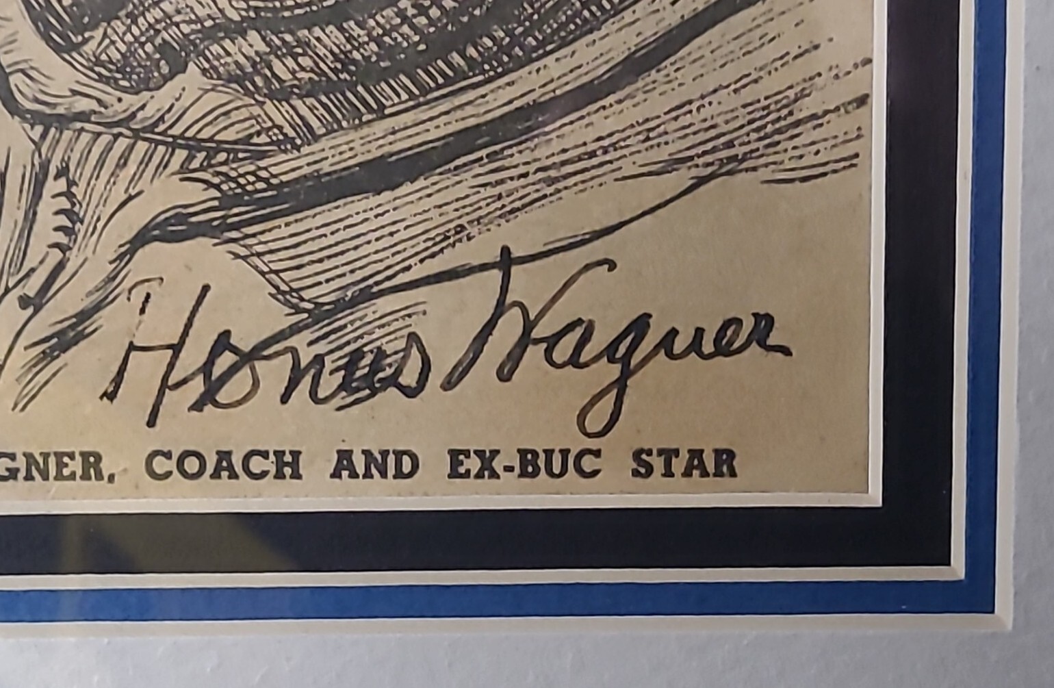 Honus Wagner Autograph Framed And Triple Matted 24x13, Later Signature ...