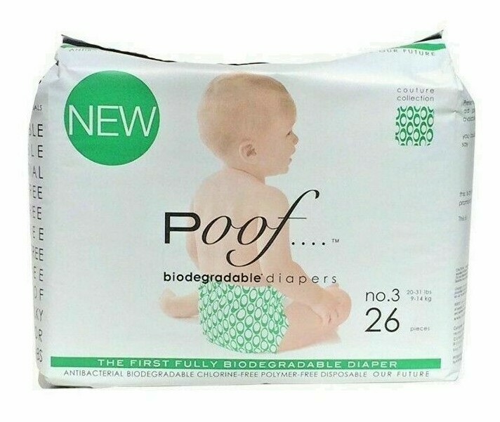 Poof Biodegradable Diaper Size 3 - 20-31 lbs. 26 PACK UNOPENED | eBay