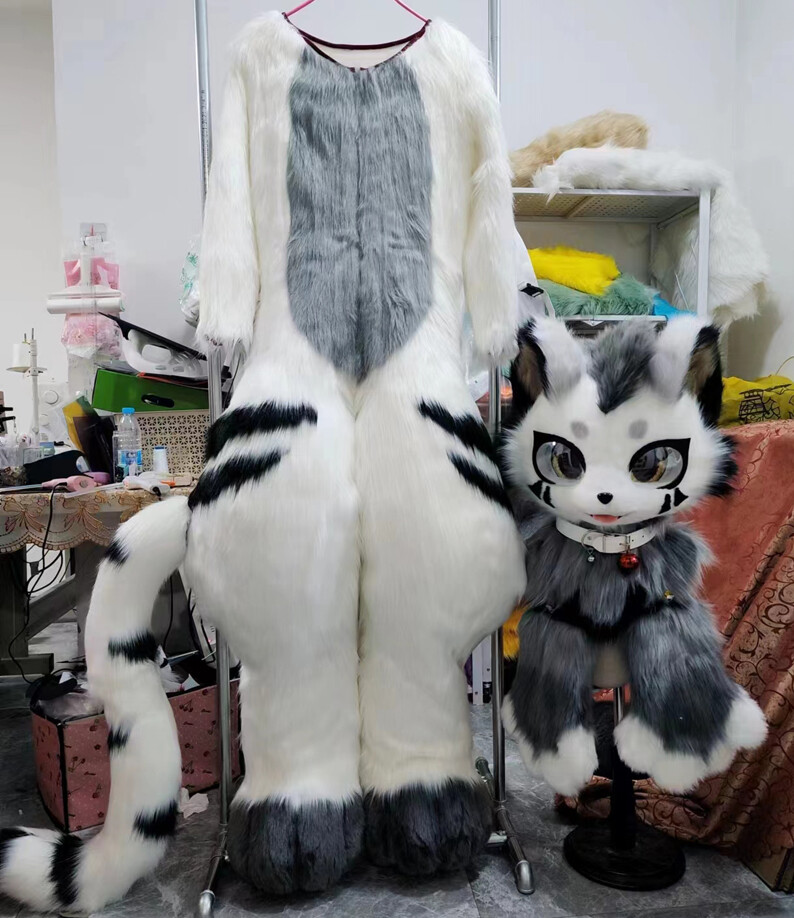 Holiday Party Long Fursuit Husky Dog Fox Furry Costume Suit Cosplay ...