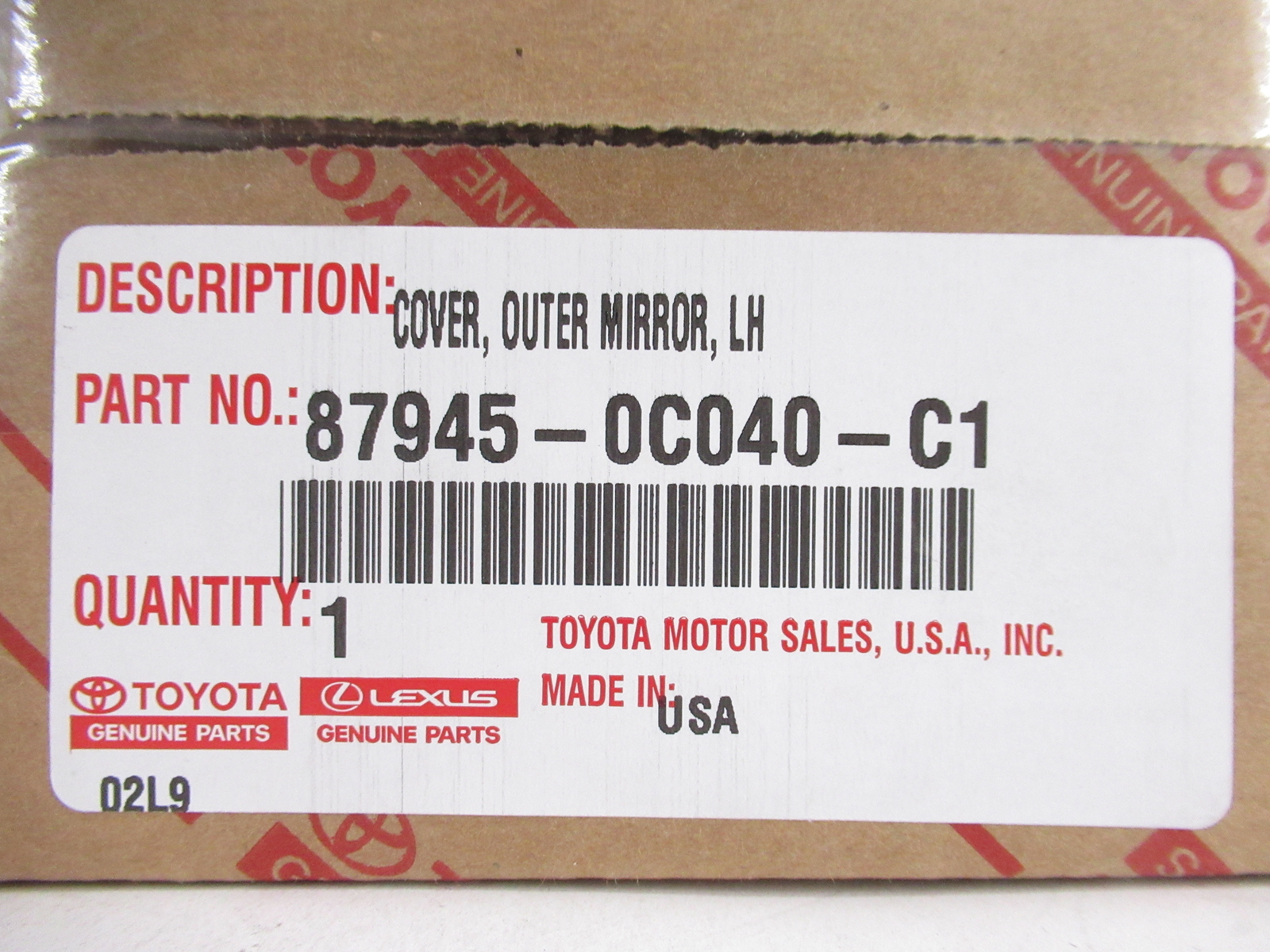 Genuine OEM Toyota 87945-0C040-C1 Driver Side Mirror Cover Attitude ...