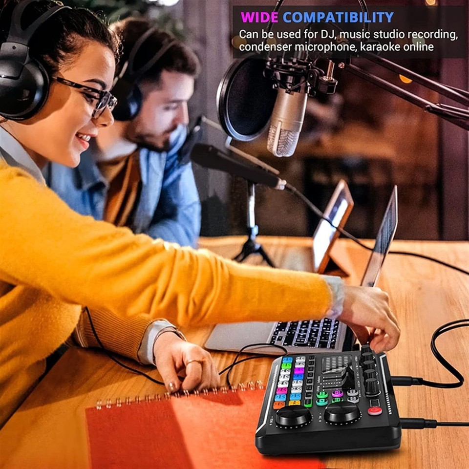 Earphone Studio Recording Kit Podcast Mixer Equipment Condenser ...