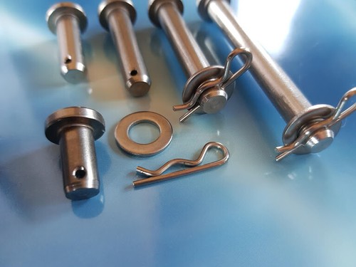 Clevis Pins M10 10mm Diameter Stainless Steel R-Clips Washers 16mm to ...