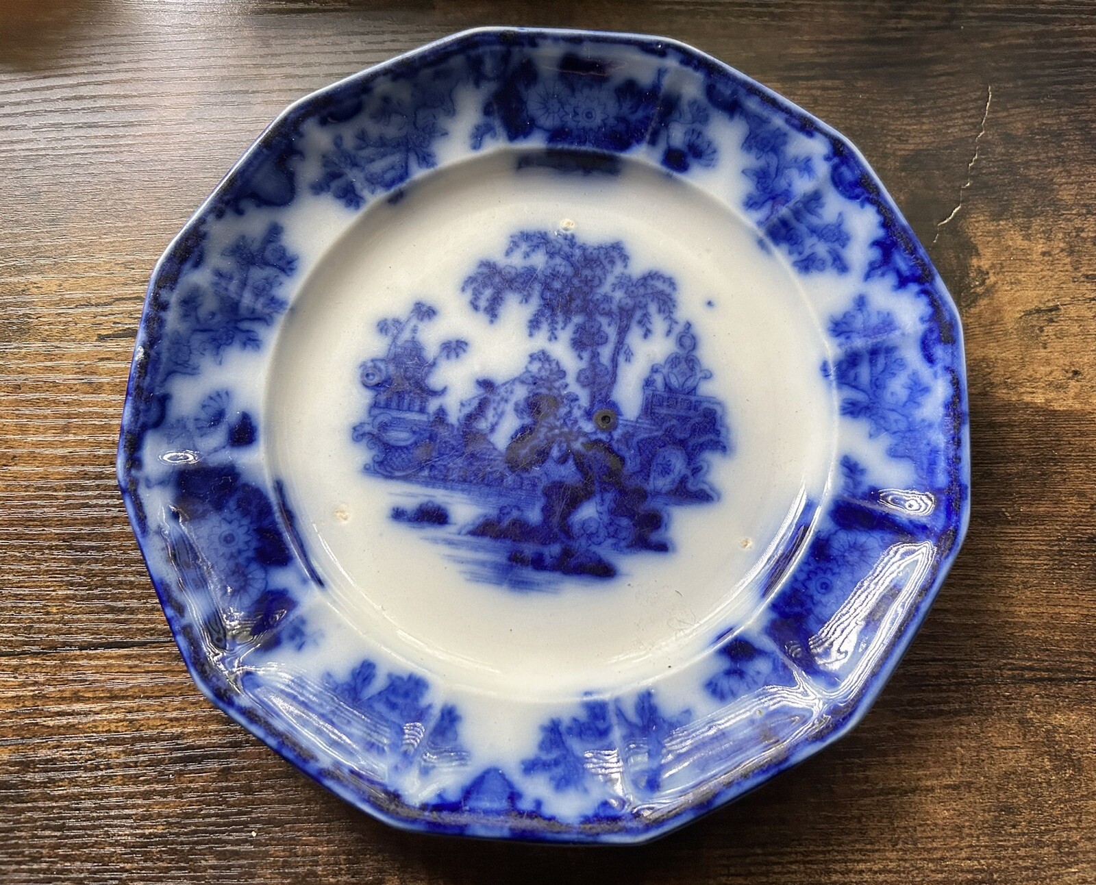 Flow Blue Plate by John & George Alcock 1840's Scinde 9 1/2" Ironstone ...