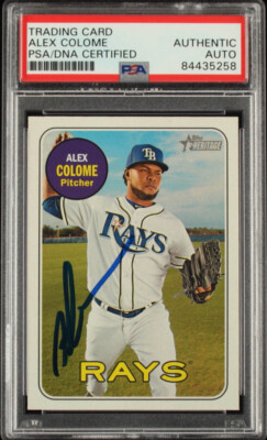 2018 Topps Heritage Alex Colome Signed PSA DNA COA Tampa Bay Rays Well ...