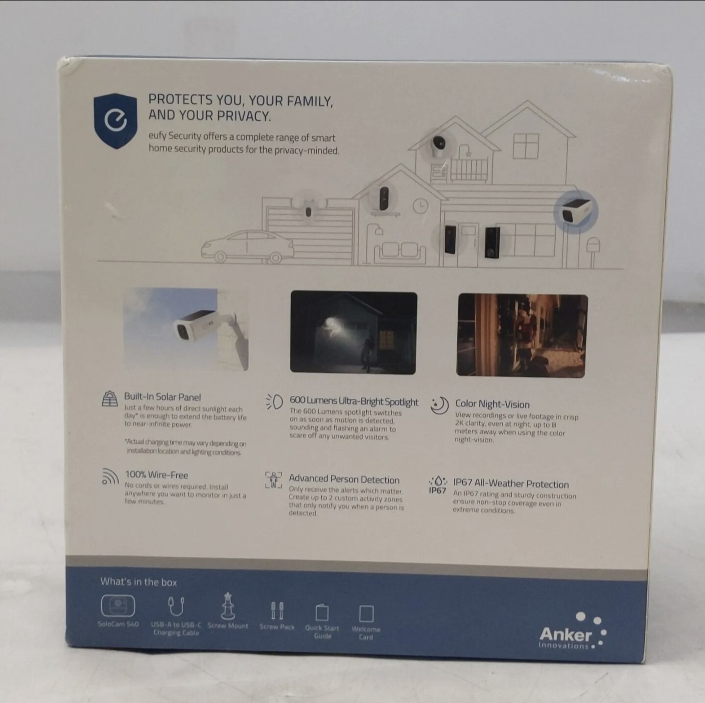 Eufy SoloCam S40 Solar-Powered Wireless Outdoor Security Camera - White ...