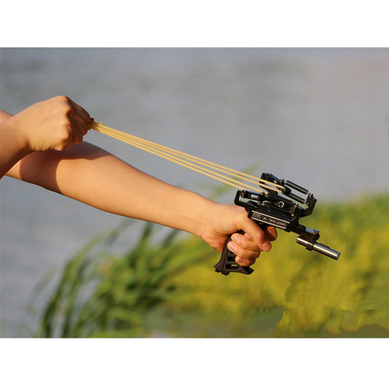 Slingshot Hunting Fishing Pro Heavy Duty High Velocity Catapult Laser ...
