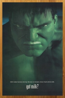 2001 Incredible Hulk GOT MILK? Vintage Print Ad/Poster Marvel Movie ...