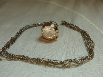 Caravelle Pendant Watch Double Chain Wind-Up Droplet Teardrop Cone ...