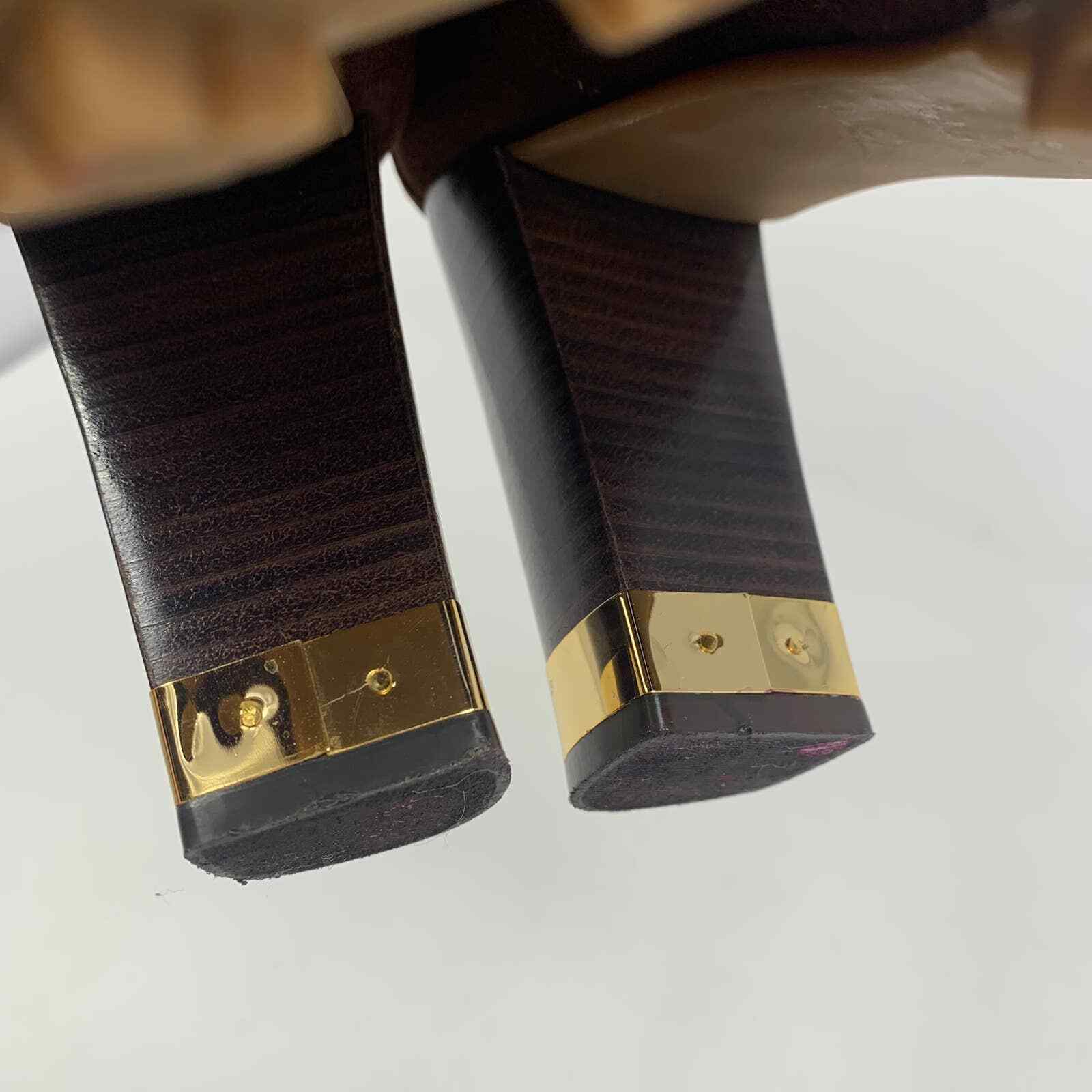 Tory Burch Brown Suede Lug Sole Round Toe Buckle Stac… - Gem