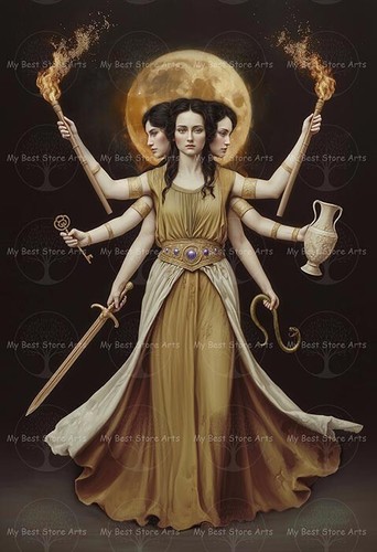 HEKATE ART PRINT, Gothic Pagan Altar Decor Witchy Goddess Fantasy ...
