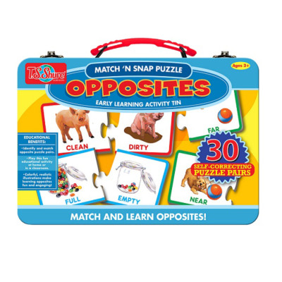 Match 'N Snap Puzzle Opposites Early Learning Activity Tin | eBay Australia