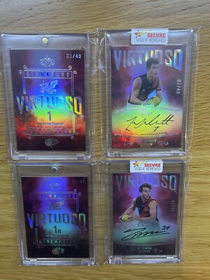 Prestige 2022 Essendon Virtuoso Signature LOW #01/40 Zach Merrett & Nic ...