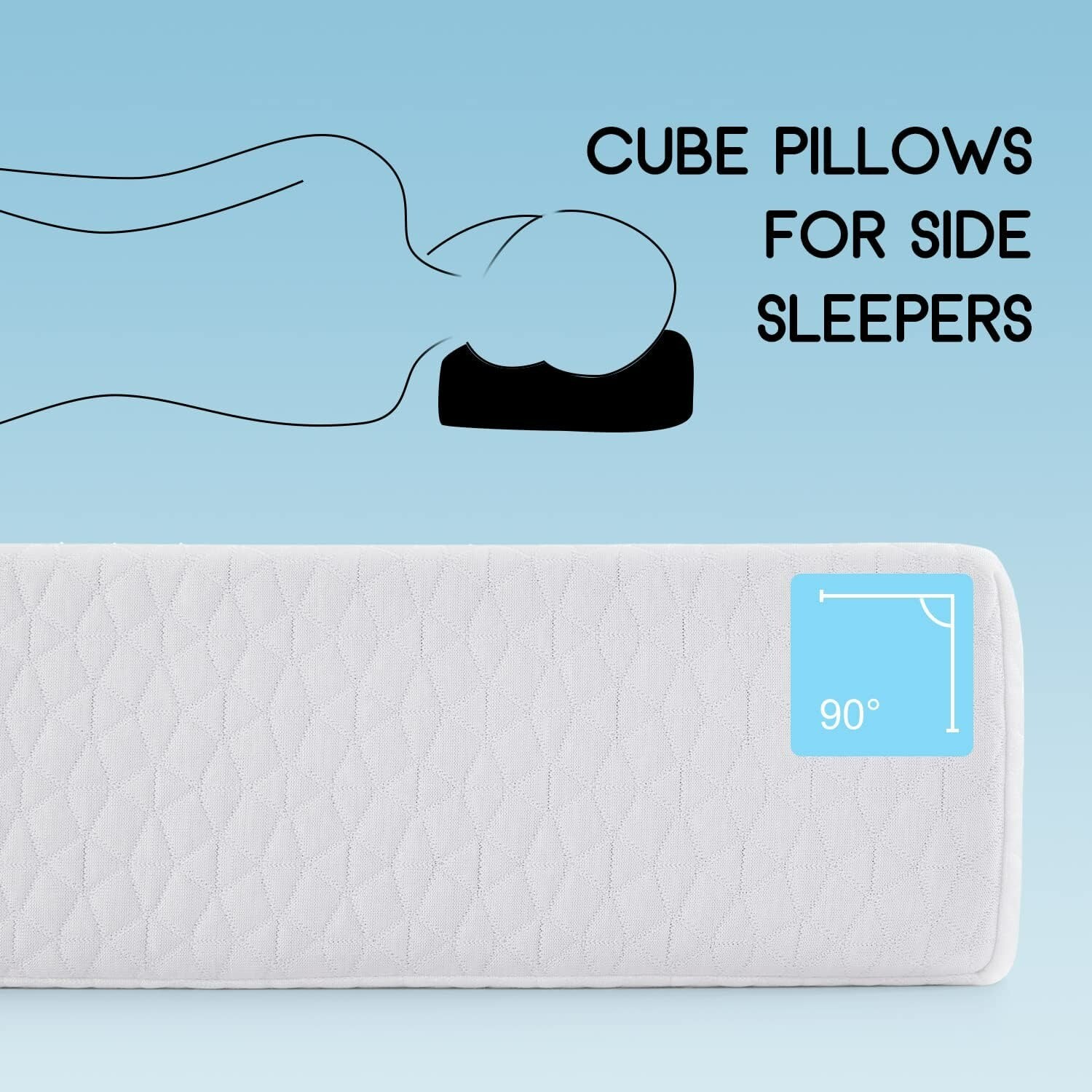 Ice Cube Cooling Pillow for Side Sleepers with Memory Foam Head & Neck ...