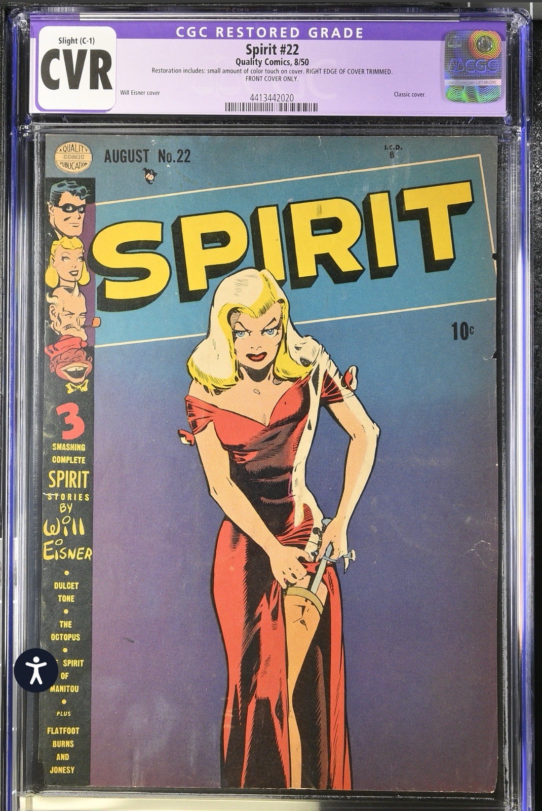 Spirit Comics 22 Front Cover Only! Cgc Graded Iconic Will Eisner Art ...