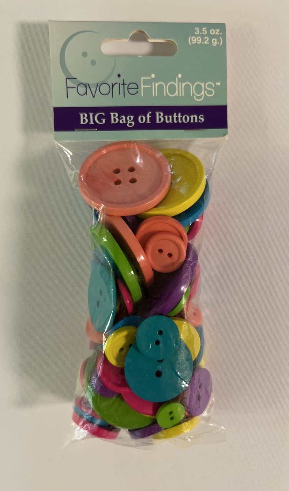 Favorite Findings BIG Bag Of Buttons Carnival Colorful Pink Blue Craft ...