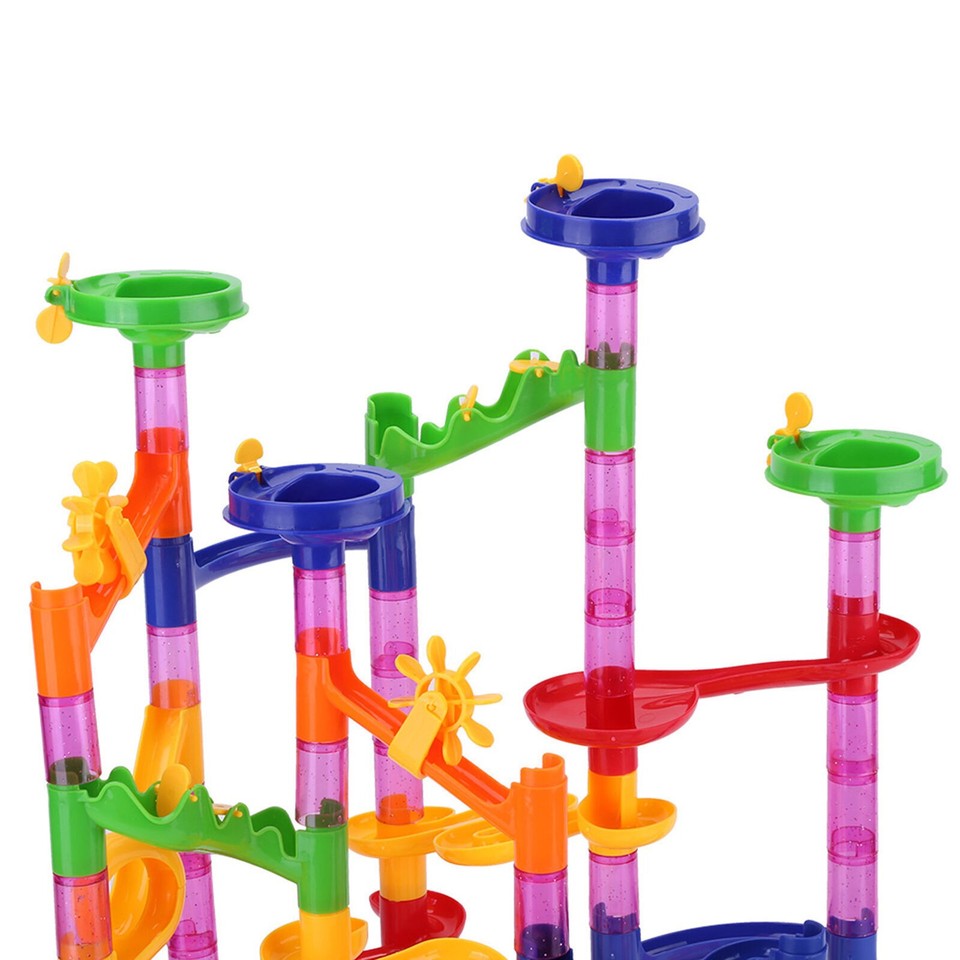 DIY Construction Marble Race Run Maze Balls Track Building Blocks Baby ...