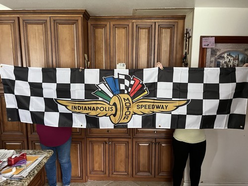 Indianapolis Motor Speedway 2x8’ Banner Logo Car Show Garage Checkered ...