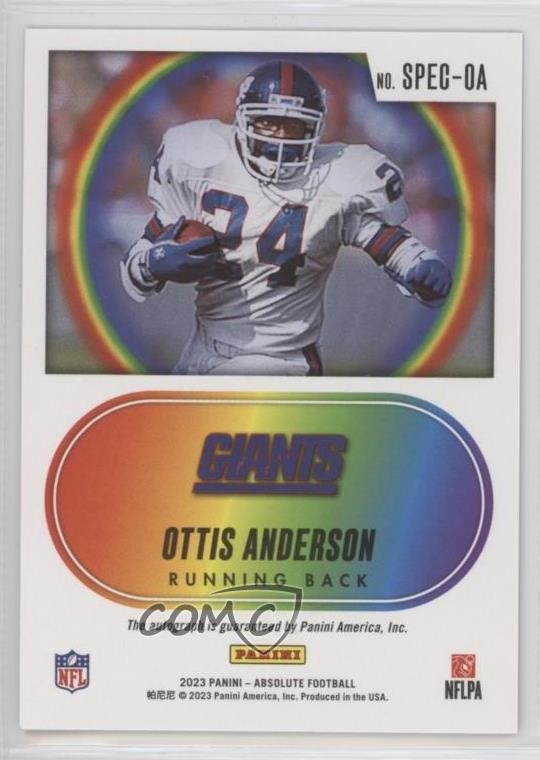 2023 Panini Absolute Spectrum Signatures Orange /50 Ottis Anderson # ...