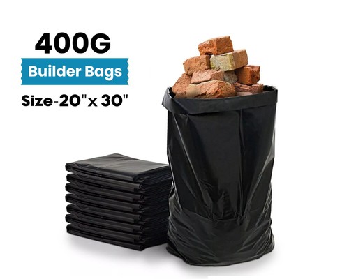 Heavy Duty Black Rubble Sacks Builders Rubbish Waste Strong Bags Bulk ...