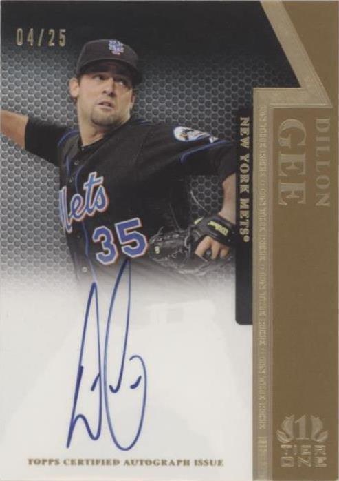 2011 Topps Tier One - On the Rise Autograph Dillon Gee #OR-DGE Gold /25 ...