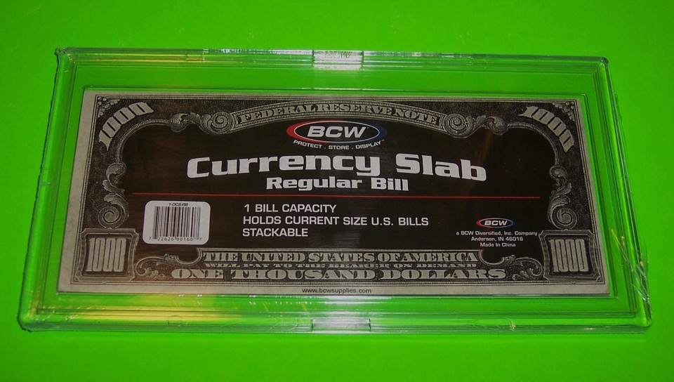10 DELUXE CURRENCY SLAB -REGULAR BILL-RIGID, HOLDS 1 U.S. BILL & OTHER ...