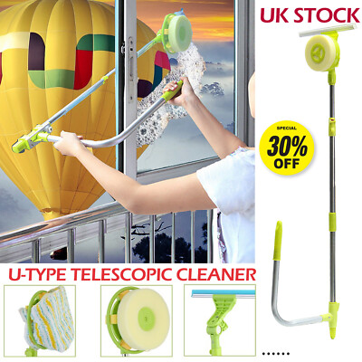 Window Cleaner U shape Window Washing Equipment with Squeegees pole ...