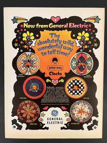General Electric 1969 Life Print Add 10.5x13.5 Peter Max Clocks | eBay