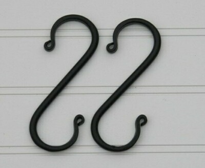 Two Medium S hooks - Amish forged black wrought iron - strong sturdy ...
