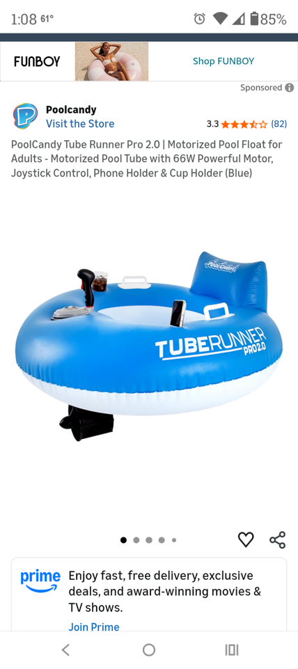 Tube Runner Pro Motorized Inflatable Water Tube for Pool/Creek /Lake | eBay