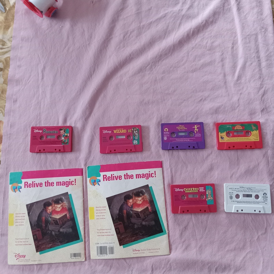 vintage disney read along cassette tapes with some books lot tested and ...